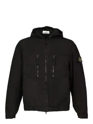 Stone Island Logo-patch Hooded Jacket - Black
