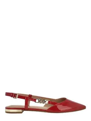 Guess Leather Slingback Ballet Flats - Red