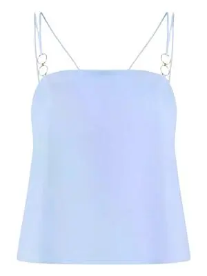 NENETTE Flix Pleated-back Ring-detail Top - Blue