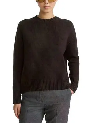 YVES SALOMON Cashmere Crew-neck Sweater - Brown