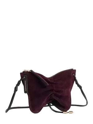 Borbonese Butterfly-shaped Suede Shoulder Bag - Purple