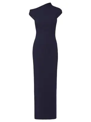 Solace London Arion Asymmetric Crepe Cocktail Dress - Blue