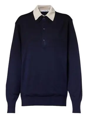 Acne Studios Silk, Wool, And Cashmere Polo Sweater - Blue