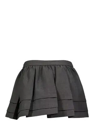 SHUSHU/TONG Tiered Pleated Mini Skirt - Grey