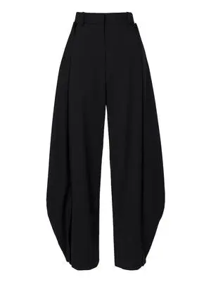 Loewe Wool Barrel-leg Trousers - Black