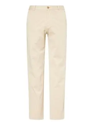 Sunspel Regular-fit Flat-front Stretch-cotton Chino Trousers - Light Stone
