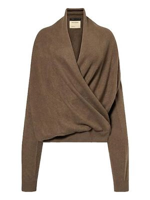 Frenckenberger Cashmere Cross Draped Jumper - Cacao