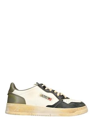 AUTRY Medalist Vintage Leather Trainers - White/comb