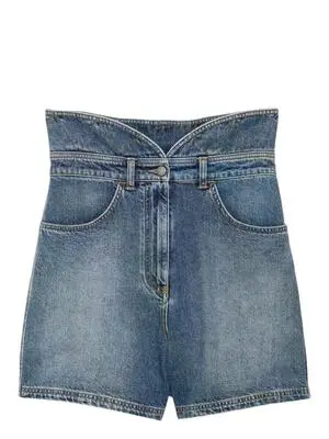 Philosophy Di Lorenzo Serafini Quilted High-waisted Shorts - Blue