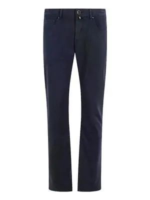 Jacob Cohen Logo-patch Five-pocket Trousers - Blue