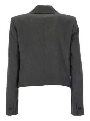 Marella Single-breasted Crop Blazer - Grey