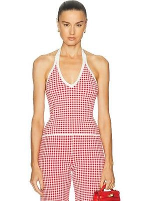 Posse Micah Halter Top Red Gingham