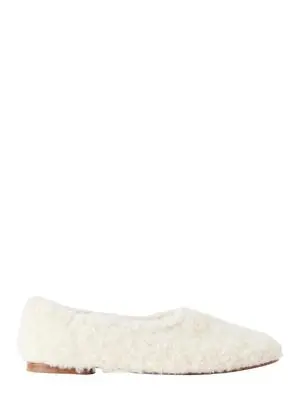 GABRIELA HEARST Fleur Leather-Trimmed Shearling Ballet Flats