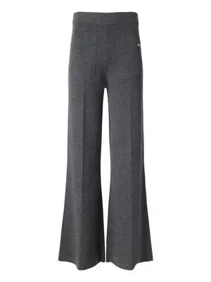 Victoria Beckham Alina Merino Wool And Cashmere-blend Pants - Gray