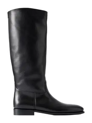 Polo Ralph Lauren Leather Knee Boots - Black
