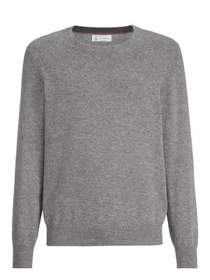 Brunello Cucinelli Brunello Cucinelli Cashmere Crew-Neck Sweater Grey