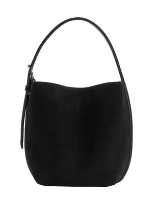 TOTEME Belted Suede Tote - Black