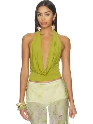 MIMCHIK Mimchik Nico Halter Top Olive