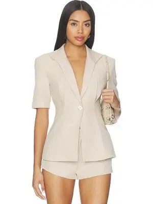 ALL THE WAYS Blake Evin Landry Short Sleeve Blazer - Beige