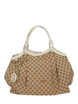 FWRD RENEW Gucci Sukey Tote Bag - Beige