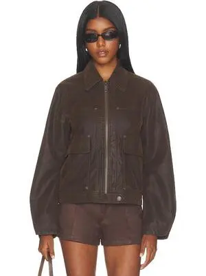 Free People Blair Faux Suede Sierra Jacket - Chocolate
