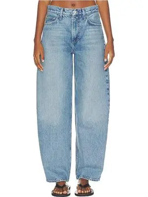 FAVORITE DAUGHTER The Mercer Mid Rise Easy Barely Barrel Jean In . Also - Blue