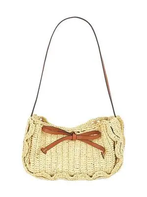 Ulla Johnson Marina Raffia Scallop Pouchette Bag - Neutral