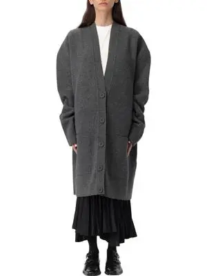 JIL SANDER Long Sleeve Button Detailed Jumper - Grey