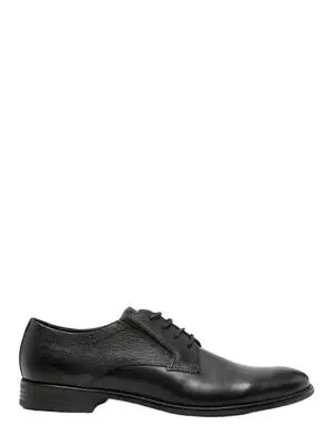 BUGATTI Textured-panel Leather Derby Shoes - Black