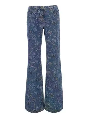 Etro Floral-print Jeans - Blue