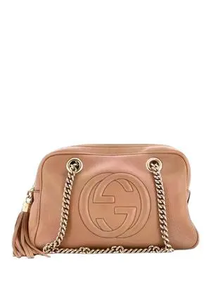 Gucci Gucci Soho Chain Zip Leather Small Shoulder Bag Neutrals