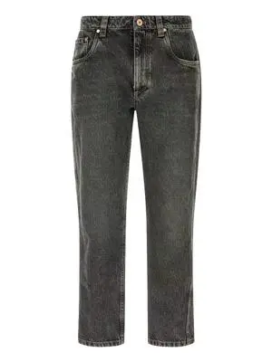 Brunello Cucinelli Straight-leg Denim Jeans - Grey