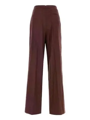 PT TORINO Grace Pleated Wide-leg Trousers - Red
