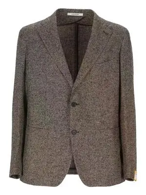 Tagliatore Tweed Single-breasted Blazer - Brown