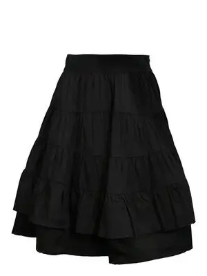 Sandro Tiered Ruffled Skirt - Black