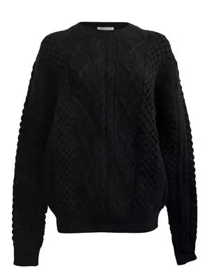 Saint Laurent Cable-knit Sweater - Black