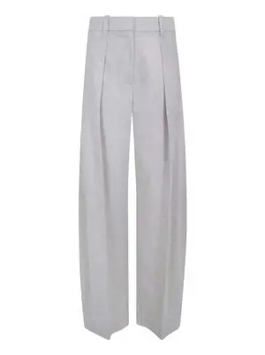 Brunello Cucinelli Pleated Wide-leg Trousers - Grey