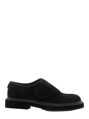 Giorgio Armani Suede Touch-strap Slippers - Black