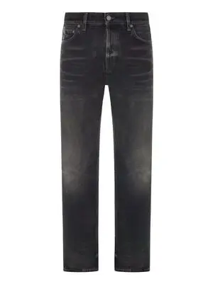 HAIKURE Faded-effect Straight-leg Jeans - Black