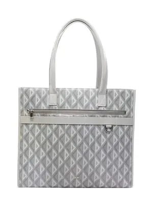 Dior Cd Diamond Coated Canvas Safari Tote Bag - Grey