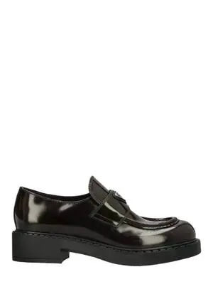Prada Chocolate Brushed-leather Loafers - Brown