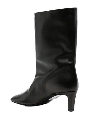 Plan C Pointed-toe Leather Boots - Black