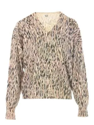 Liu Jo Leopard-print V-neck Sweater - Neutrals