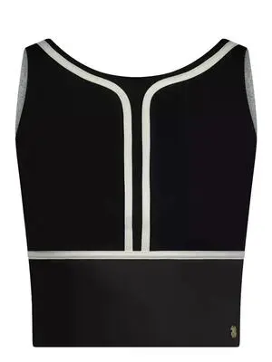 HOUSE OF GRAVITY Contrast-detail Crop Top - Black
