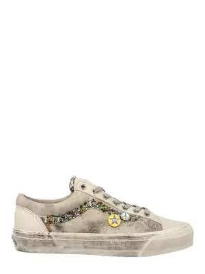VANS Badge-embellished Tweed-trim Sneakers - Neutrals