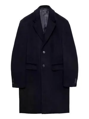 Prada Single-breasted Wool And Cashmere Coat - Blue
