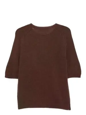 LUISA CERANO Patch-pocket Raglan-sleeve Sweater - Brown