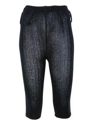 Prada Ribbed Knit Belt Loop Shorts - Blue