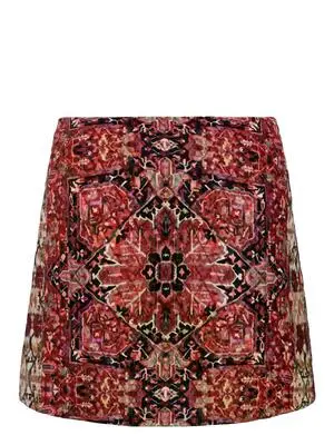 Cara Cara Chrissy Tapestry-print A-line Mini Skirt - Red