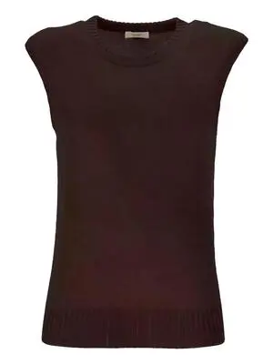 Agnona Ribbed-trim Knitted Top - Brown